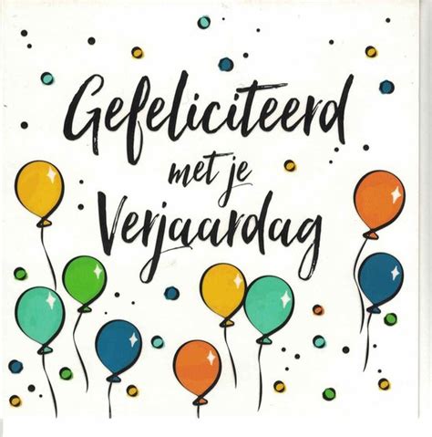 Artige Kaart Gefeliciteerd Met Je Verjaardag Binnenkant Blanco Bol