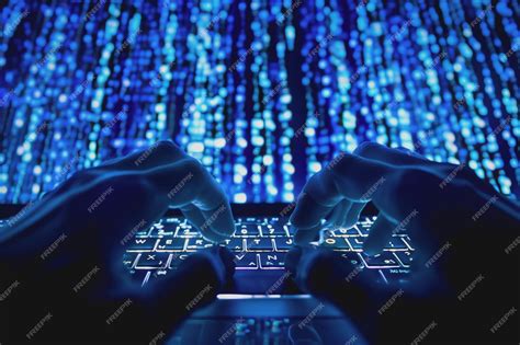 Premium Photo Programmers Hands On Keyboard Writing Source Code Screen Showing Code