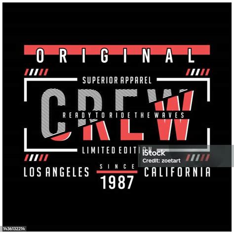 크루 한정판 타이포그래피 티셔츠 프린트 포스터 벡터 일러스트 레이 션 슬로건 티셔츠에 대한 스톡 벡터 아트 및 기타 이미지 슬로건 티셔츠 0명 개념 Istock