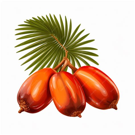 Premium Photo Palm Fruit 2d Cartoon Illustraton On White Background High
