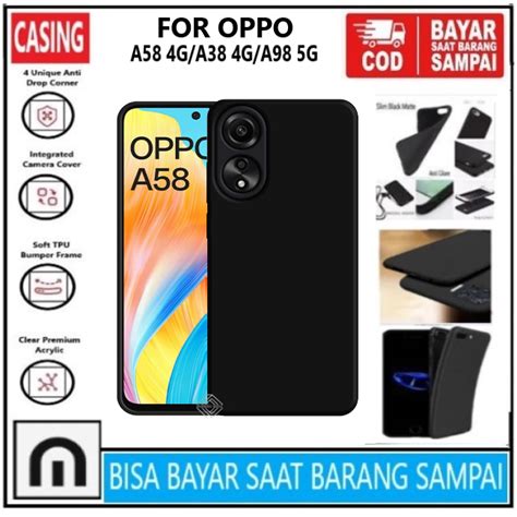 Jual Case Slim Black Matte Oppo A58 4g A38 4g A78 4g A98 5g Casing