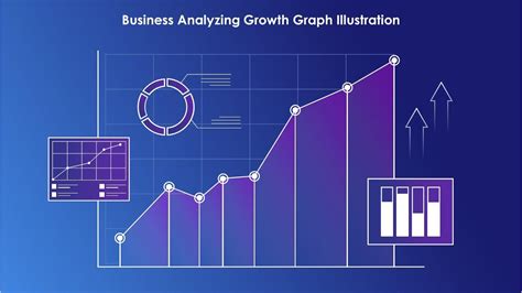 Business Analyzing Growth Graph Illustration Ppt Slide