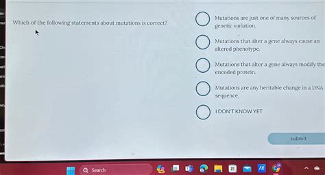 Solved Which Of The Following Statements About Mutations Is