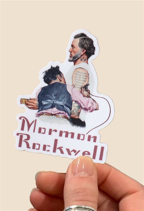 Mormon Rockwell 4 Inch Sticker Beg Borrow And Steele Art Co