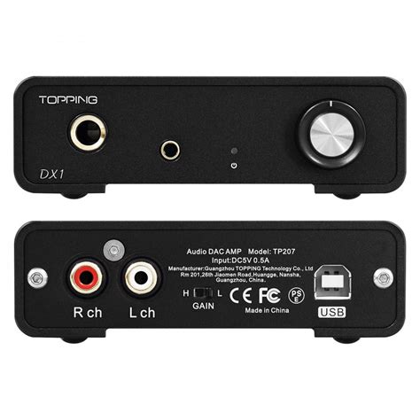 Topping Dx1 Dac Headphone Amplifier Ak4493s Xmos Xu208 32bit 384khz Dsd256 Black Audiophonics