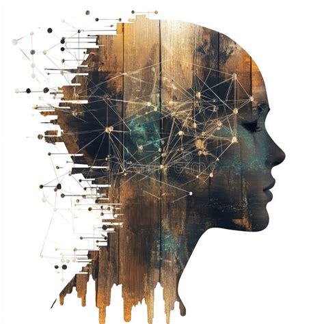 Abstract Representation Of Woman S Profile Blended Geometric Lines
