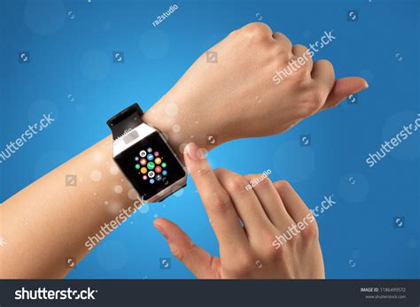 Naked Female Hand Smartwatch Application Icons Stock Photo Shutterstock