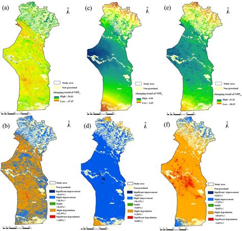 Spatial Distributions Of Grassland Npp Variation Trend At Various