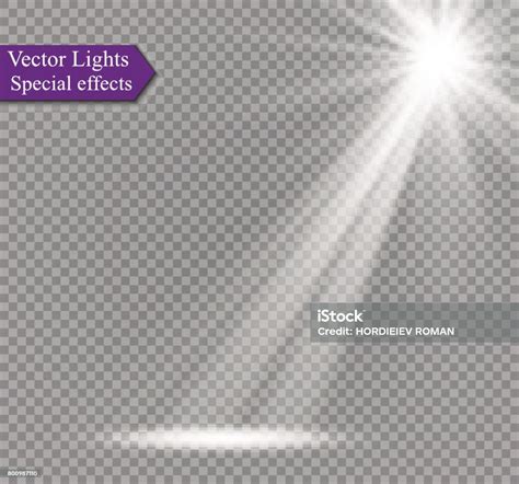 투명에 현실적인 흰색 회색 빛나는 스포트 라이트 배경 마련 극장 스튜디오 현장 조명입니다 마술 밝은 그라데이션 조명 효과 0명에 대한 스톡 벡터 아트 및 기타 이미지