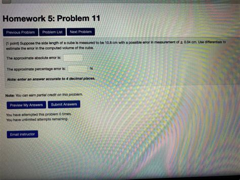 Solved Homework 5 Problem 11 Previous Problem Problem List