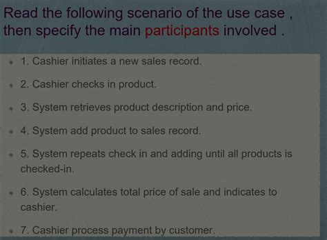 Solved Read The Following Scenario Of The Use Case Then Chegg