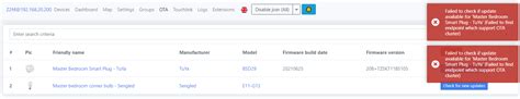 ota in z2m displays error message r homeassistant