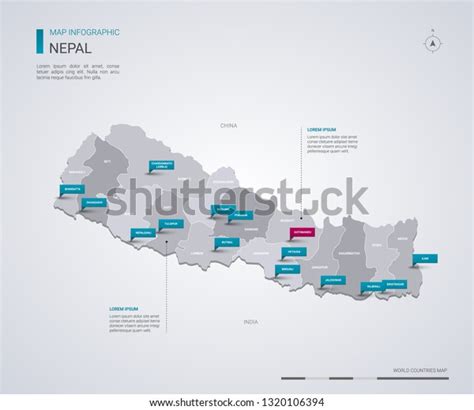 Nepal Vector Map Infographic Elements Pointer Stock Vector Royalty