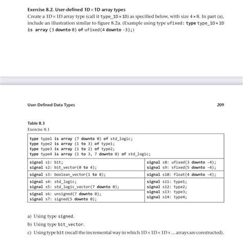 Solved Exercise 82 User Defined 1d ×1d Array Types Create