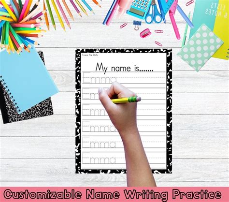 Editable Name Tracing Template Dot Tracing In Canva Template Etsy