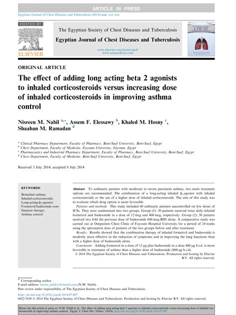 Pdf The Effect Of Adding Long Acting Beta 2 Agonists To Inhaled Corticosteroids Versus