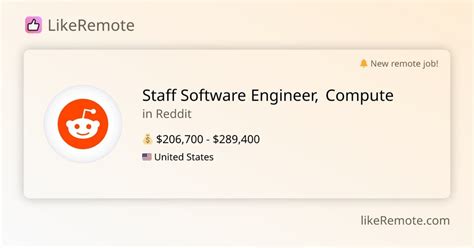 📩 Staff Software Engineer Compute At 🏢 Reddit Salary 💰 206 700