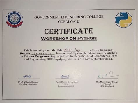 Nidhi Priya On Linkedin Python Python Coding Programming Workshop Learning