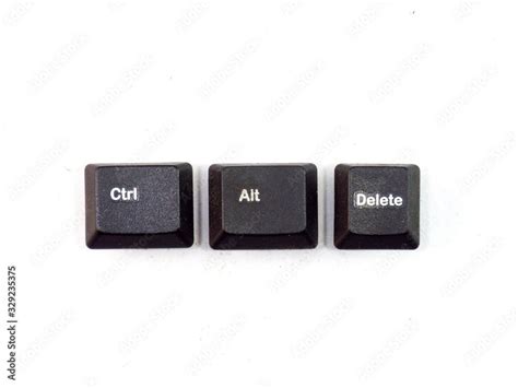Computer Keyboard Button Ctrl Alt Delete On White Background Stock Photo Adobe Stock