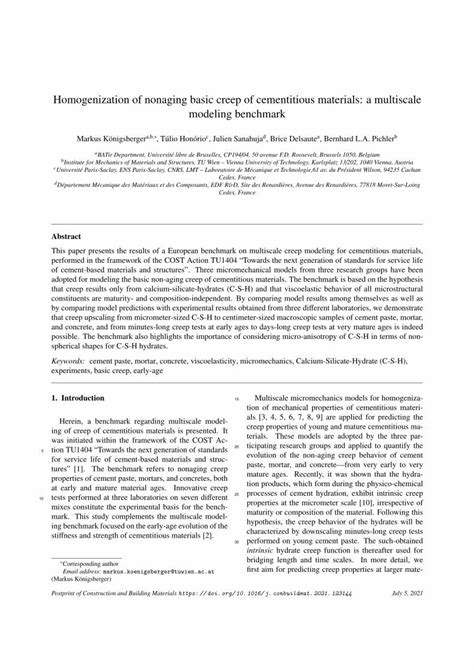 Pdf Homogenization Of Nonaging Basic Creep Of Cementitious Dokumen Tips