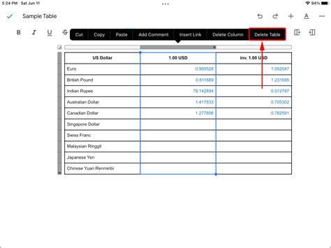 How To Delete A Table In Google Docs