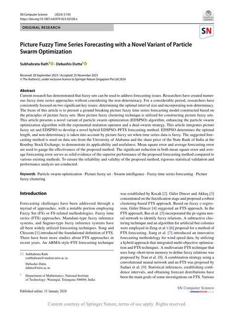 Picture Fuzzy Time Series Forecasting With A Novel Variant Of Particle