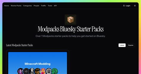 Modpacks Bluesky Starter Packs [1 Lists • Oct 2025]