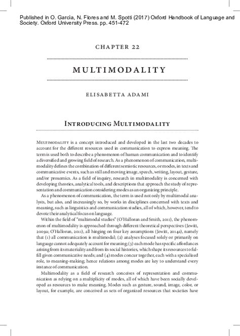 Pdf Multimodality