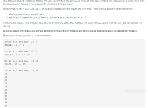 Solved C Program Repeatedly Prompt The User For Min And