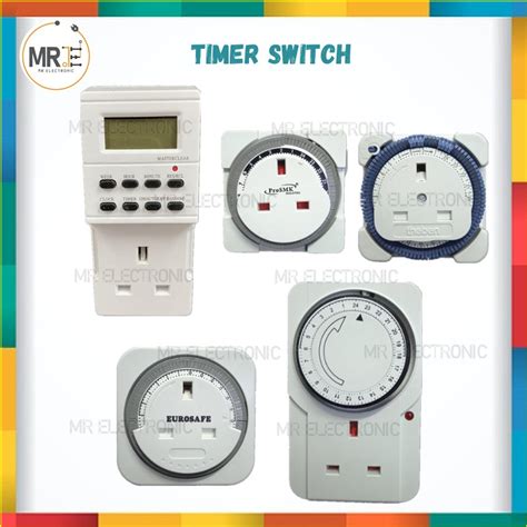 Sirim Timer Switch Socket 24 Hours Analog Programme Programmable 3 Pin Plug Digital Programmable