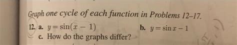 Solved Graph One Cycle Of Each Function In Problems 12 17