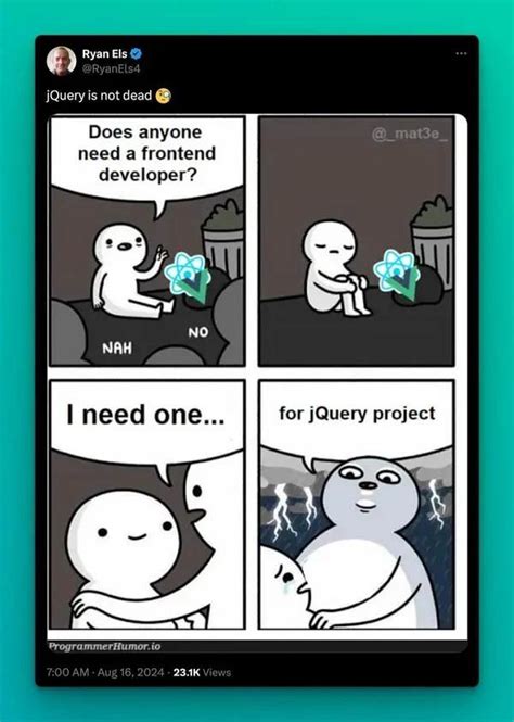 imran alam on linkedin javascript react vue jquery meme