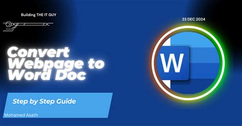 Effortless Webpage To Word Document Conversion Using Python A Step By Step Guide Building The