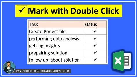 Vba Check Mark In Excel With Double Click Youtube