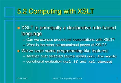 Ppt 52 Computing With Xslt Powerpoint Presentation Free Download Id6699321