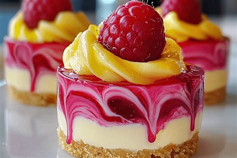 Luscious Lemon Raspberry Swirl Cheesecake Cups A Tangy And Sweet Dessert Recipe With Easy Steps