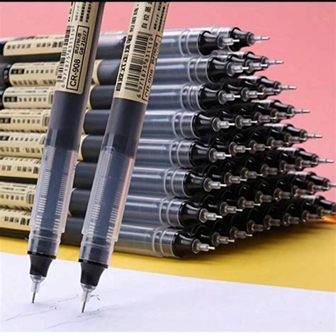 10pcs Straight Liquid Ball Pen Quick Drying Test Signature Gel Pen 0
