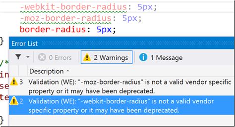 Css Validation With Visual Studio Web Essentials Dave Paquette