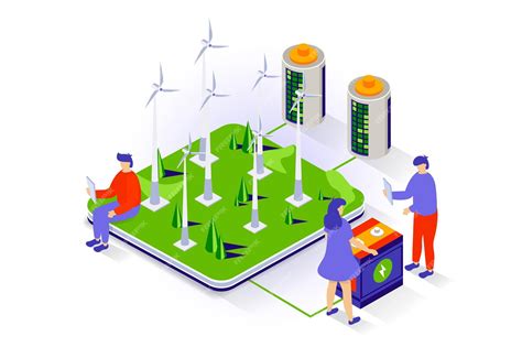 Premium Vector Eco Lifestyle Concept In 3d Isometric Design People