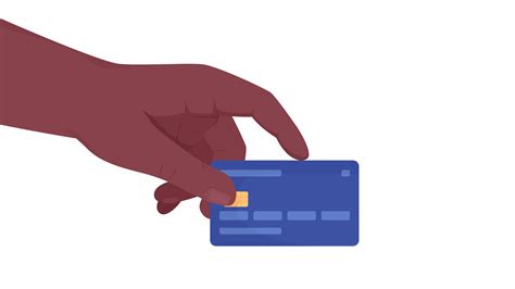 Animated Swiping Credit Card Purchase Goods Flat First View Hand On
