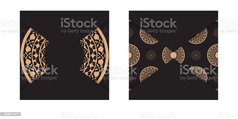 그리스 패턴이 있는 블랙 의 고급스러운 프리투 프린트 엽서 디자인 텍스트 및 빈티지 장식품을 위한 장소인 벡터 초대 카드 템플릿