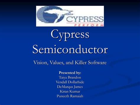 Cypress Semiconductor Final Pptppt Cypress Semiconductor Final Pptppt
