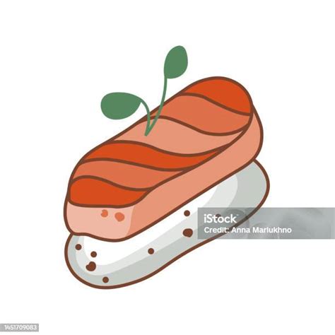 어도비 일러스트레이터 아트워크연어와 니기리 레스토랑 배너 로고 및 패스트 푸드 광고에 적합합니다 일본 음식 아시아 음식 0명에 대한 스톡 벡터 아트 및 기타 이미지 Istock