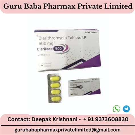 Clarithromycin Tablets Clarithromycin 500 Mg Tablets Clariface 100