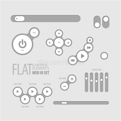 Flat Web UI Elements Design Gray Stock Vector Illustration Of Power Slider 56300131