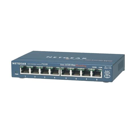 Netgear 8 Port 10 100mbps Ethernet Switch Fs108na The Home Depot
