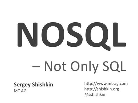 Nosql Not Only Sql