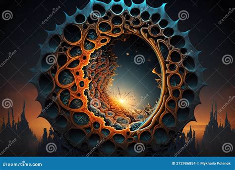 Fractal Volumetric Abstraction Background Neural Network Ai Generated