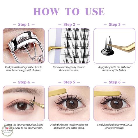 Black Natural Lash Clusters C Curl Wispy Lash Extension แต่ละขนตาคลัสเต