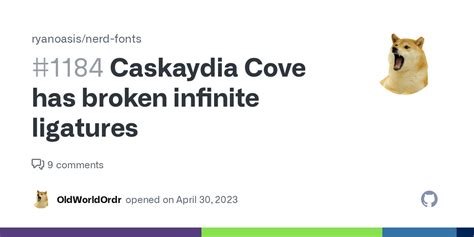 Caskaydia Cove Has Broken Infinite Ligatures · Issue 1184 · Ryanoasis
